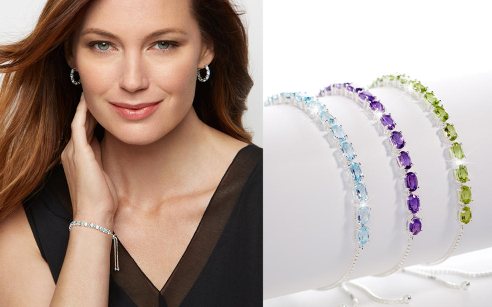 (HSN) Sevilla Silver™ 4.55ctw Amethyst Adjustable Bracelet ...