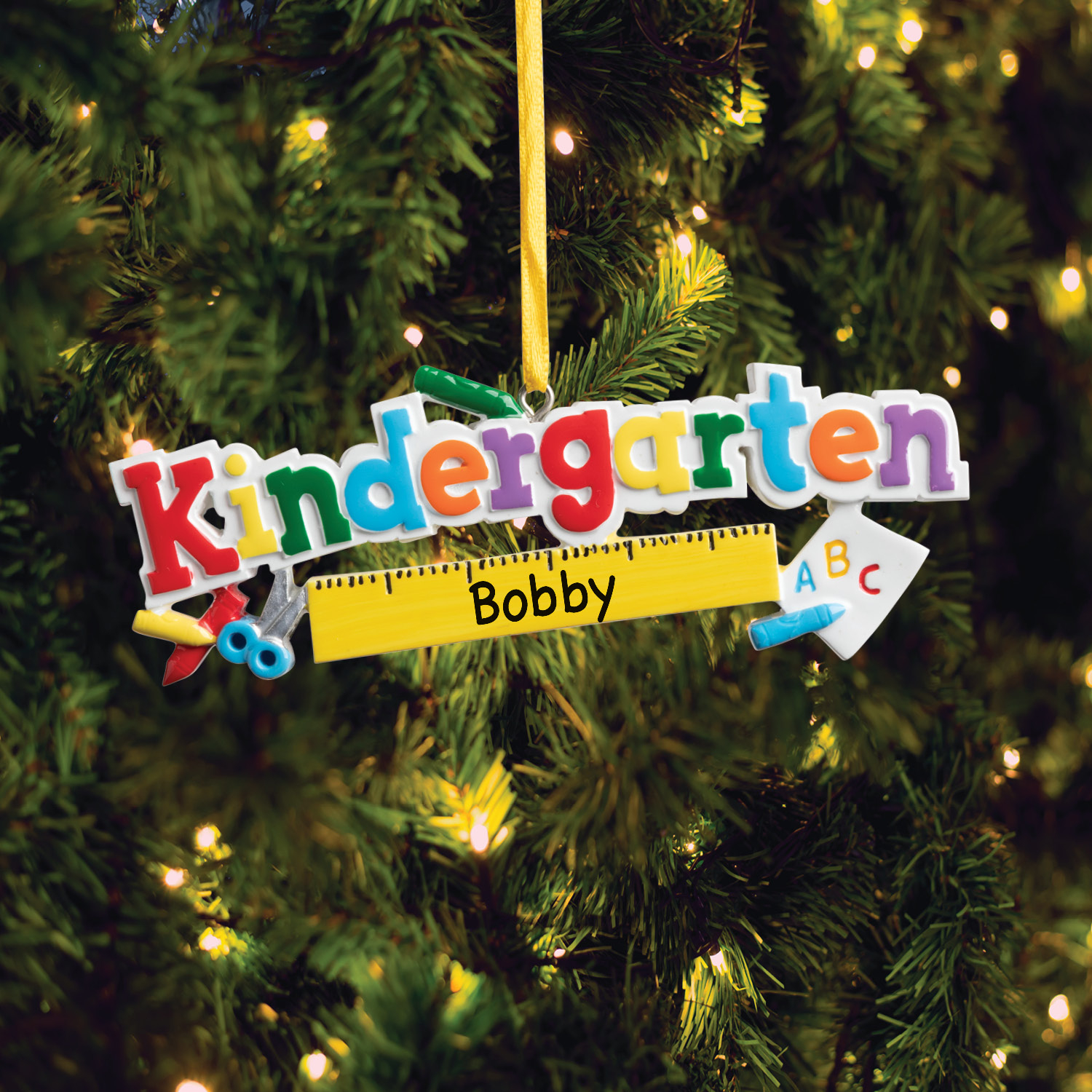 Kindergarten Student Personalized Ruler Ornament | HSN