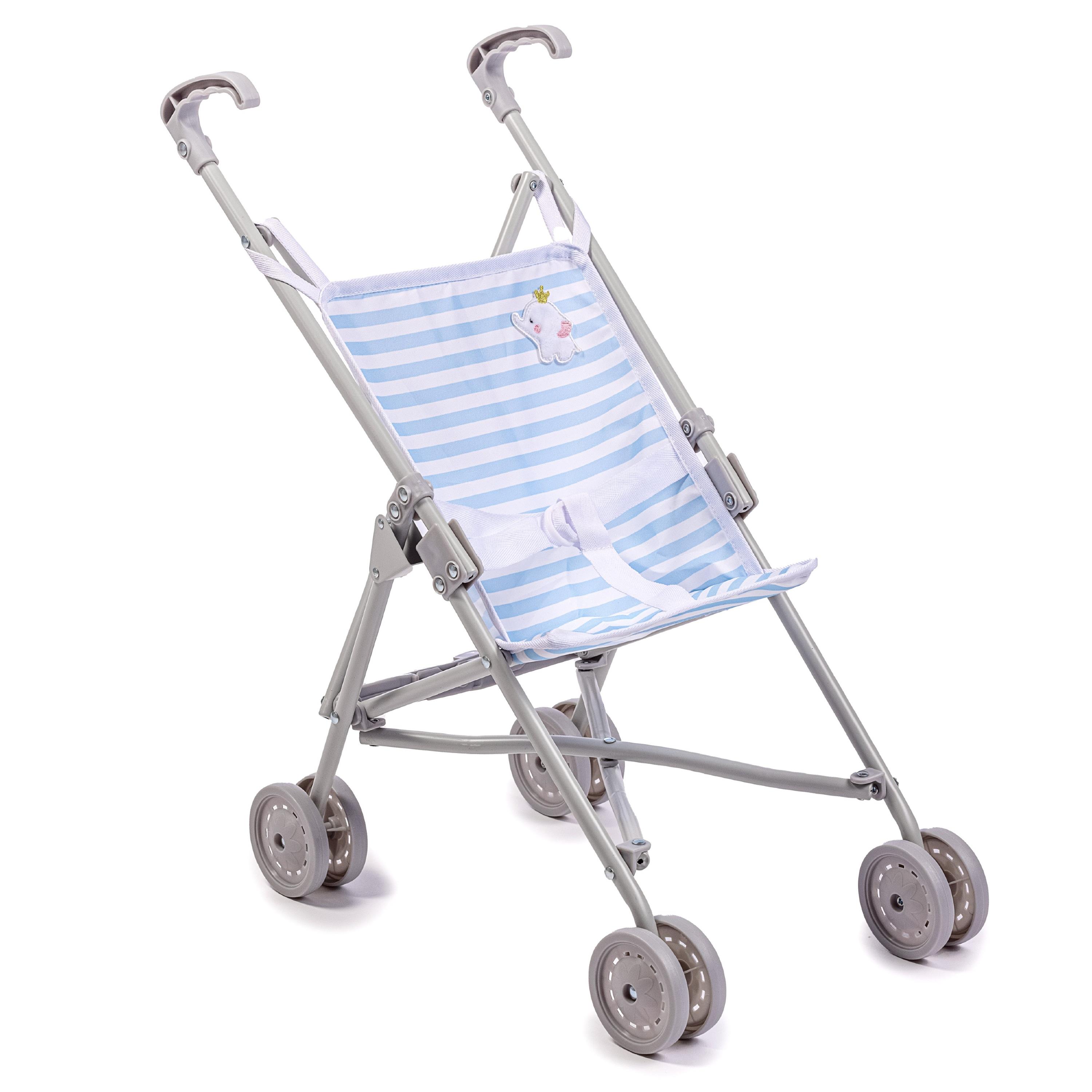 JC Toys Berenguer Boutique Single Umbrella Baby Doll Stroller in Blue | HSN