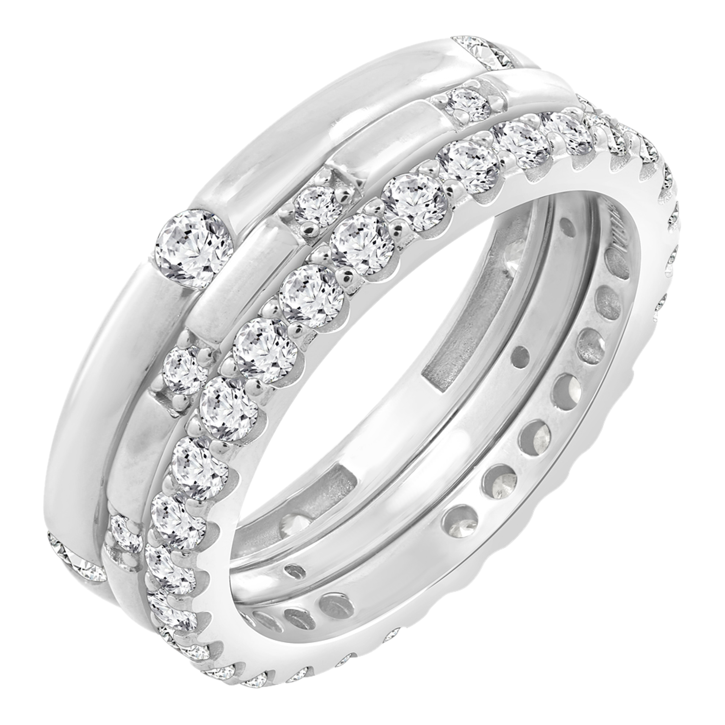 Radiance by Absolute™ 2.78ctw Stacking Eternity Ring Boxed 3-piece Set ...