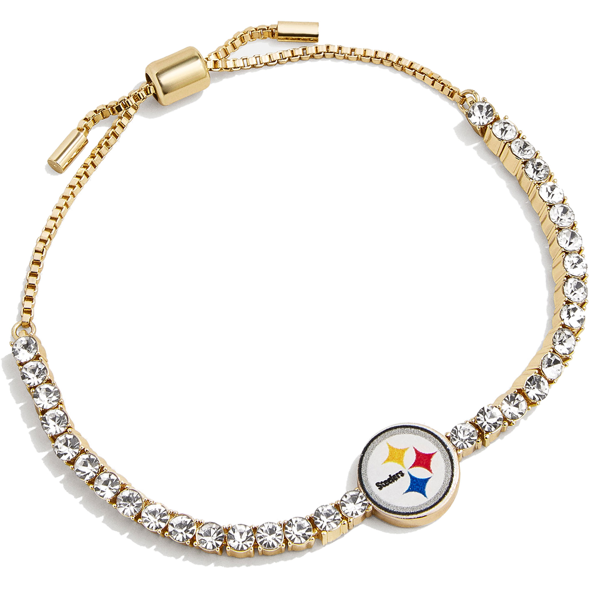 Women's BaubleBar Gold Pittsburgh Steelers Pull-Tie Tennis Bracelet ...