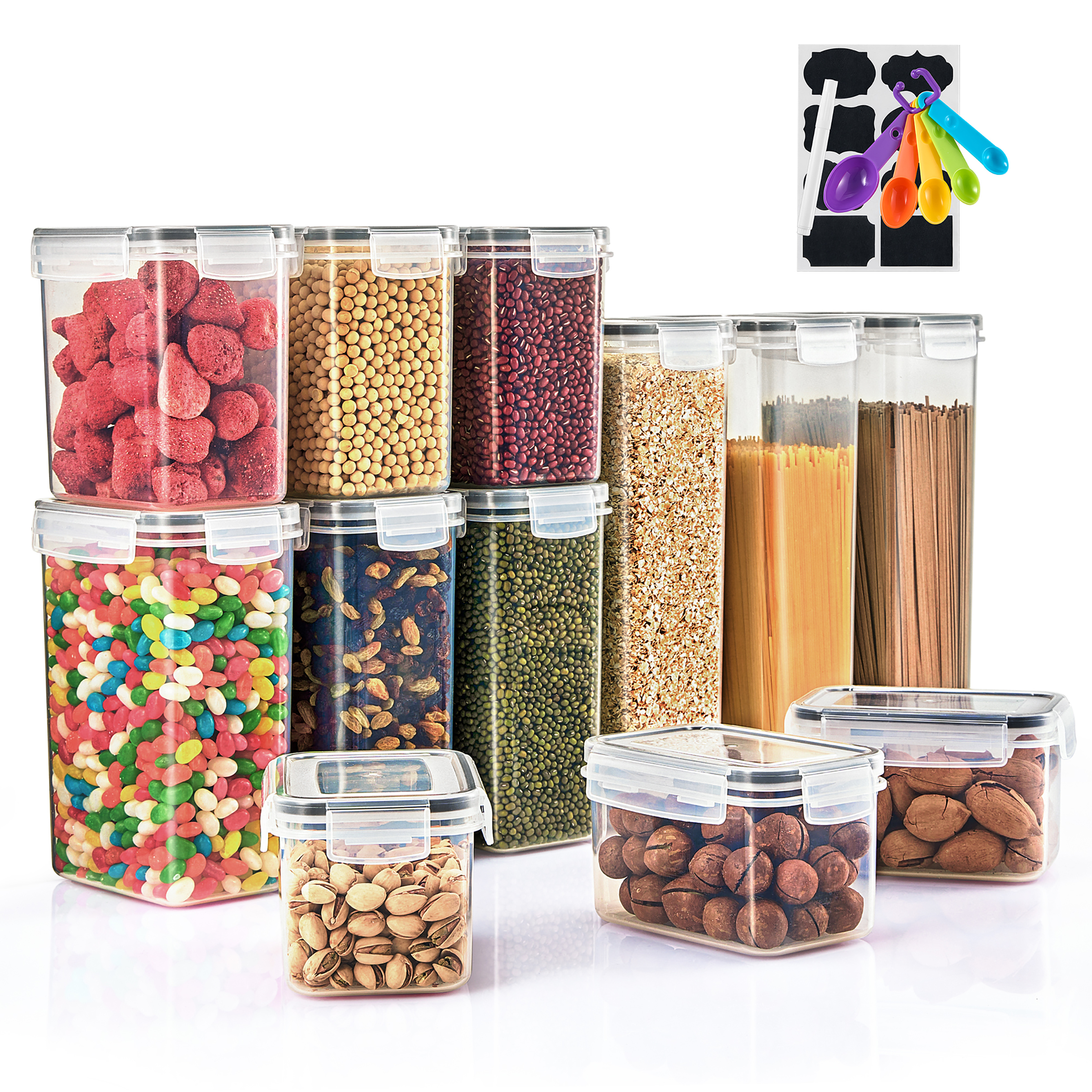 Sorbus 12pk Airtight Food Storage Containers w/Lids, Labels & Marker | HSN