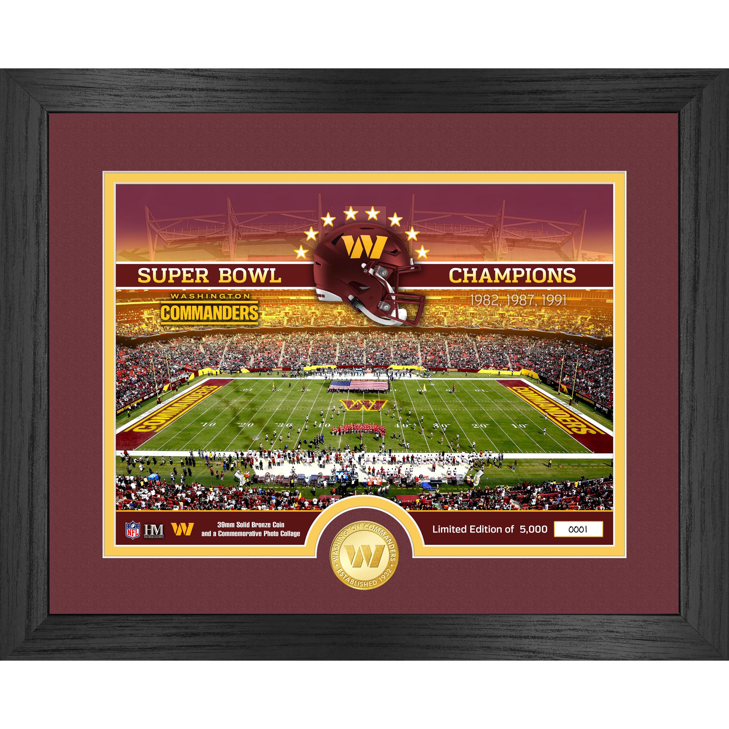 Officially Licensed NFL Washington Commanders Stadium Photo Mint ...
