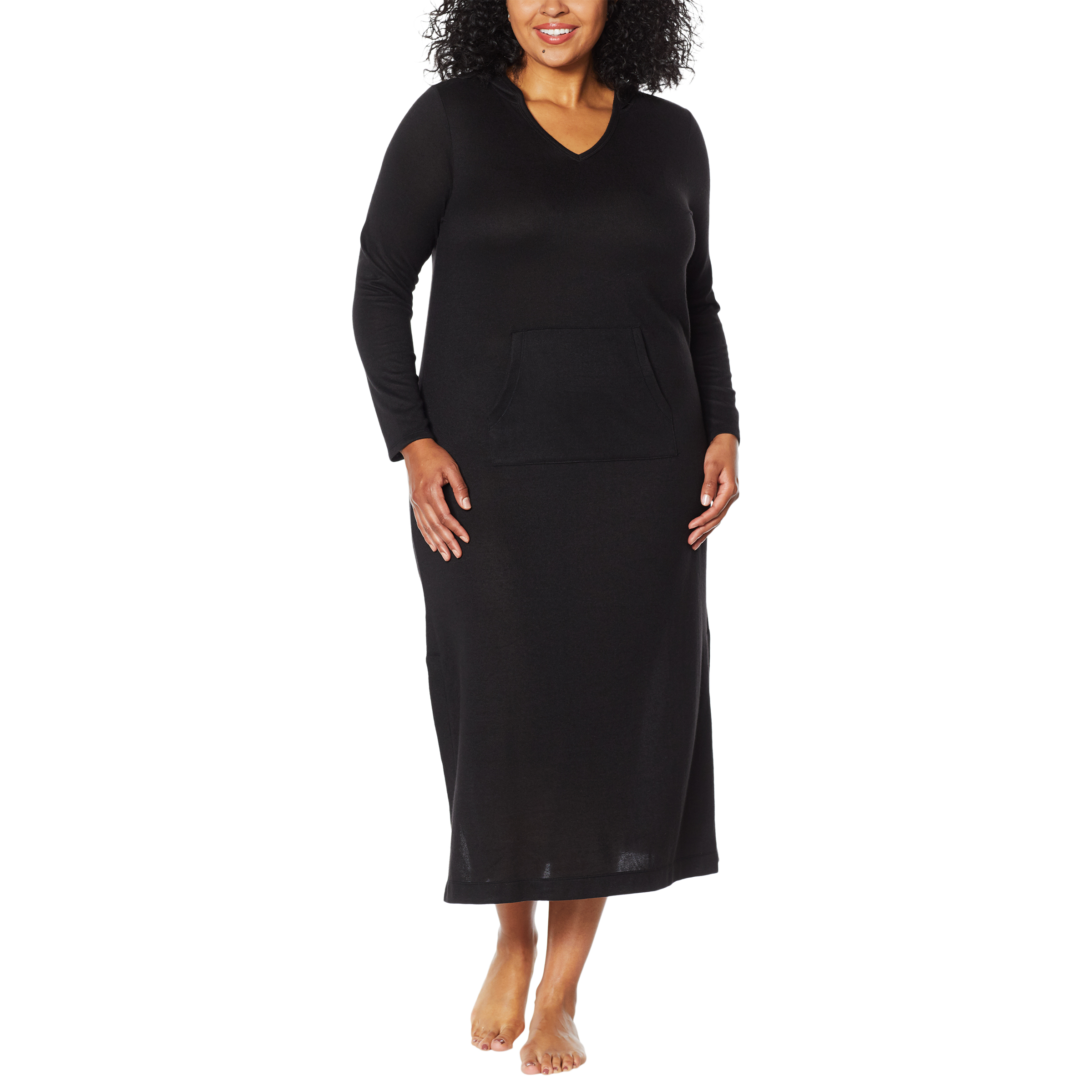 Comfort Code Brushed Ultra Knit Long-Sleeve Hooded Lounger | HSN