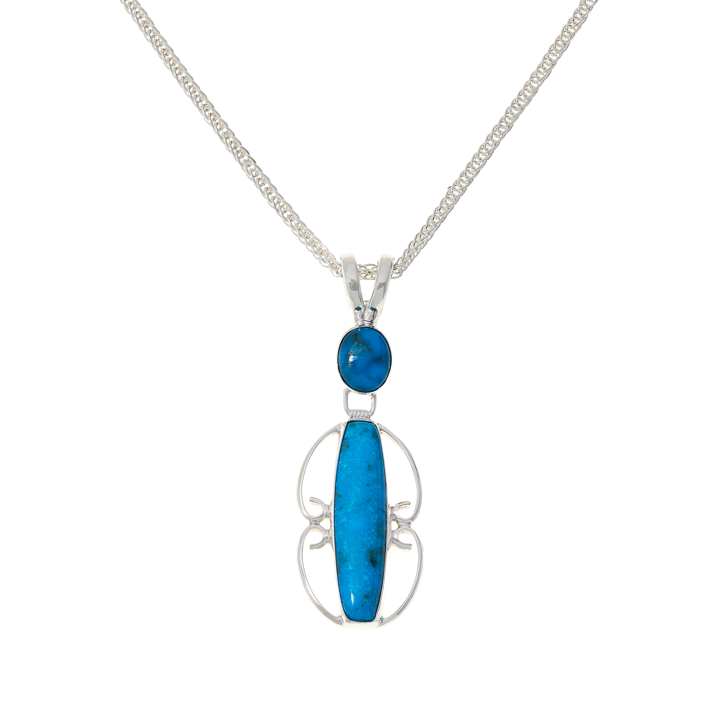 Jay King Sterling Silver Kingman Turquoise Pendant with Chain | HSN