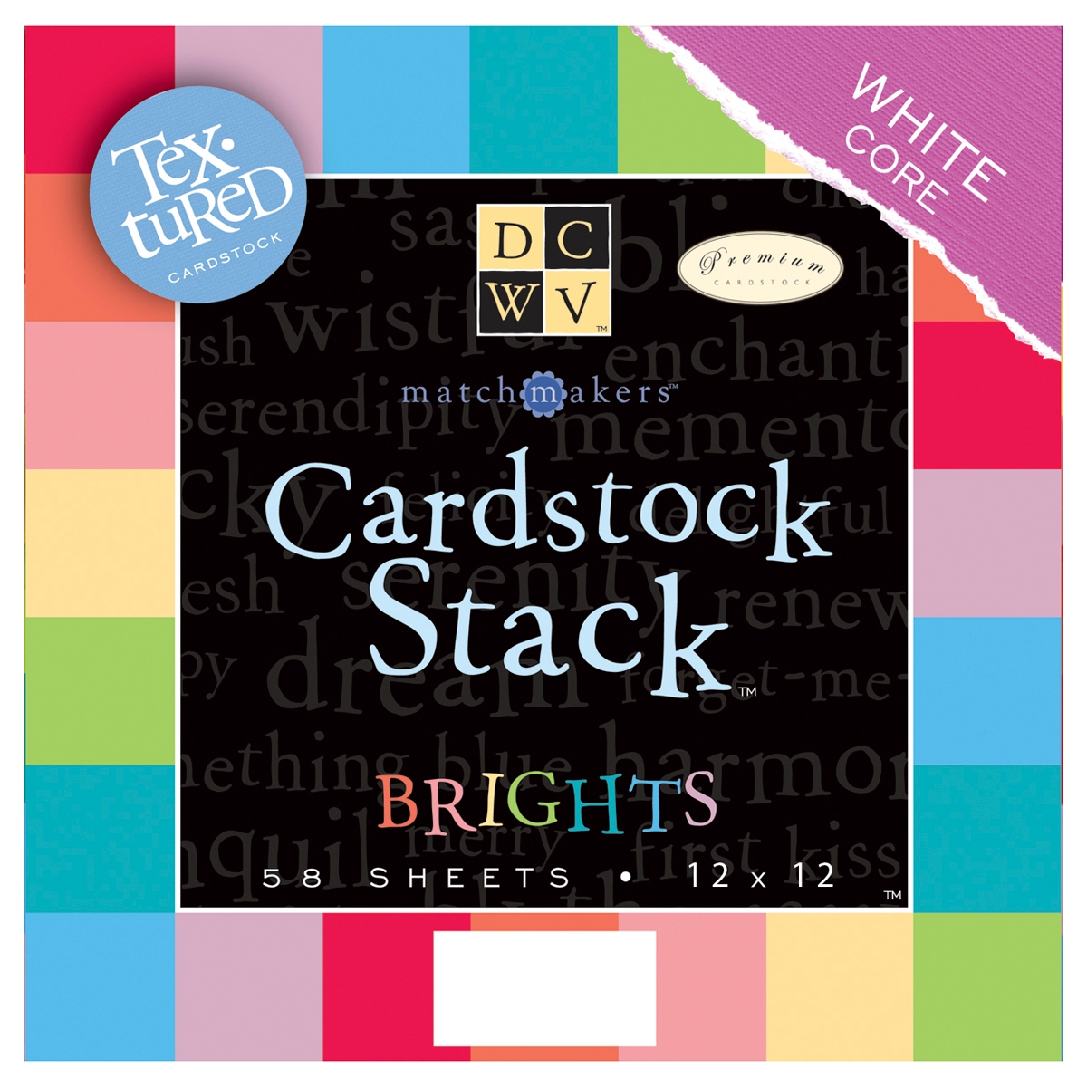 DCWV Single-Sided Cardstock Stack 12X12 58/Pkg - Brights White Core, 29 ...