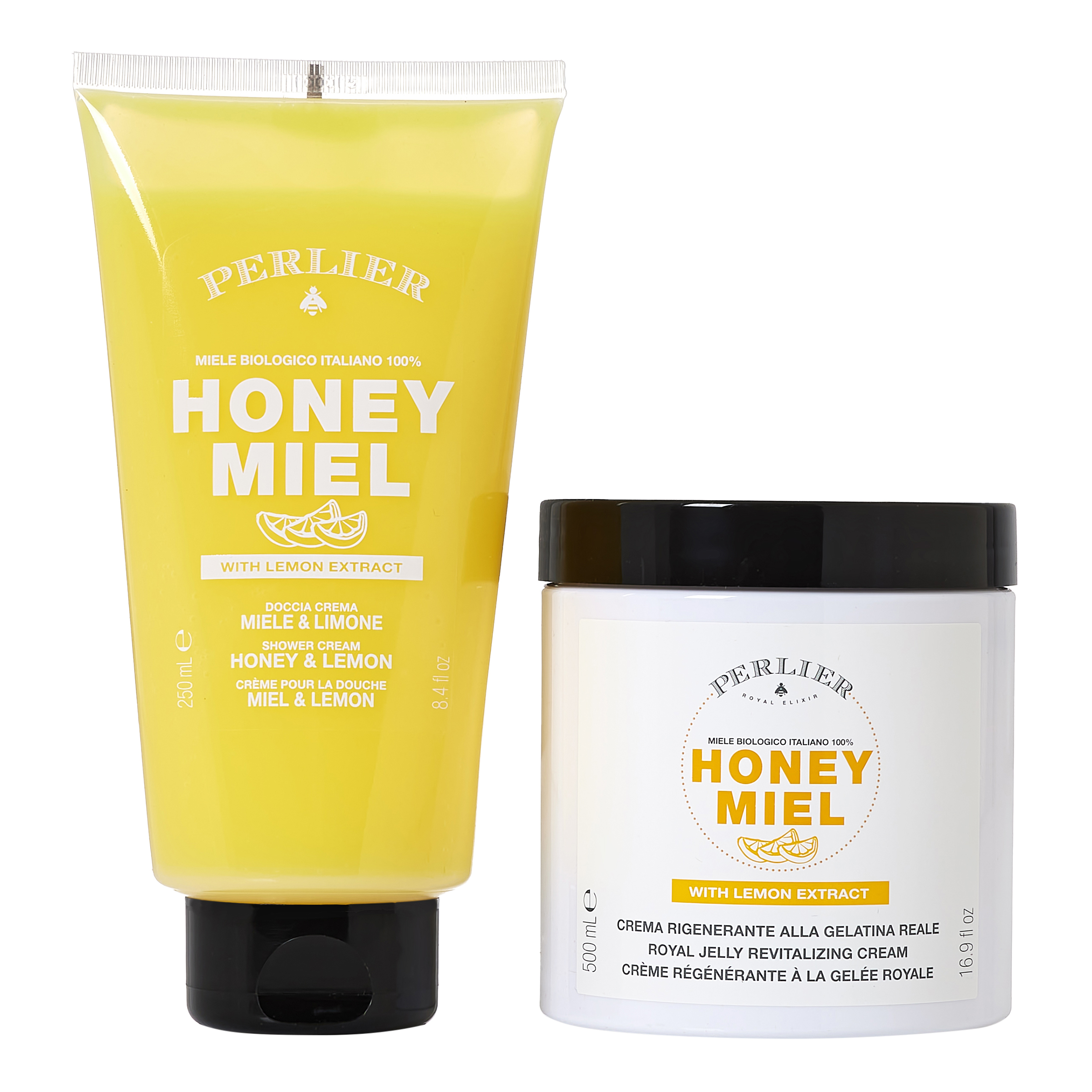 Perlier Honey Royal Jelly Lemon Body Cream and Shower Cream Set | HSN