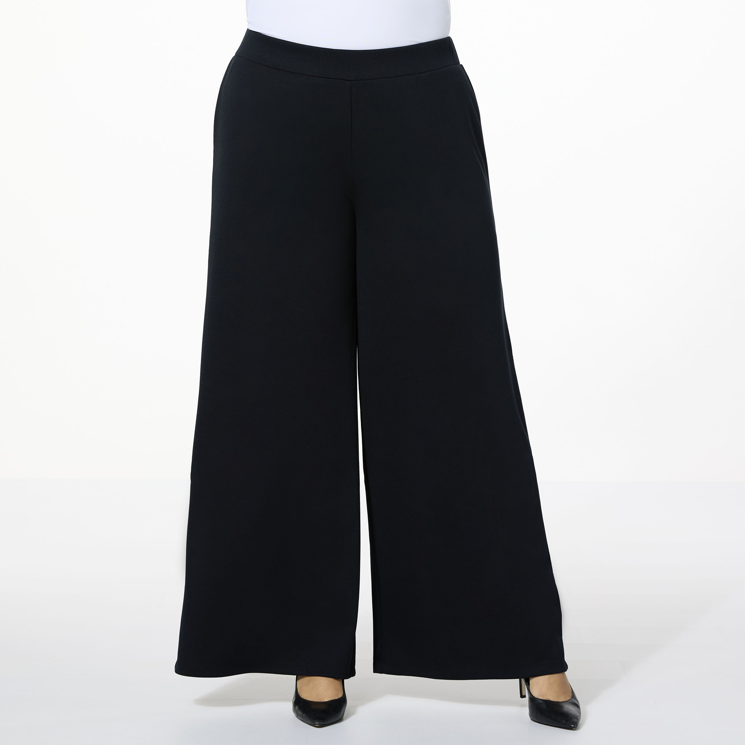 IMAN Global Chic All Day Elegance Wide-Leg Ponte Pant | HSN