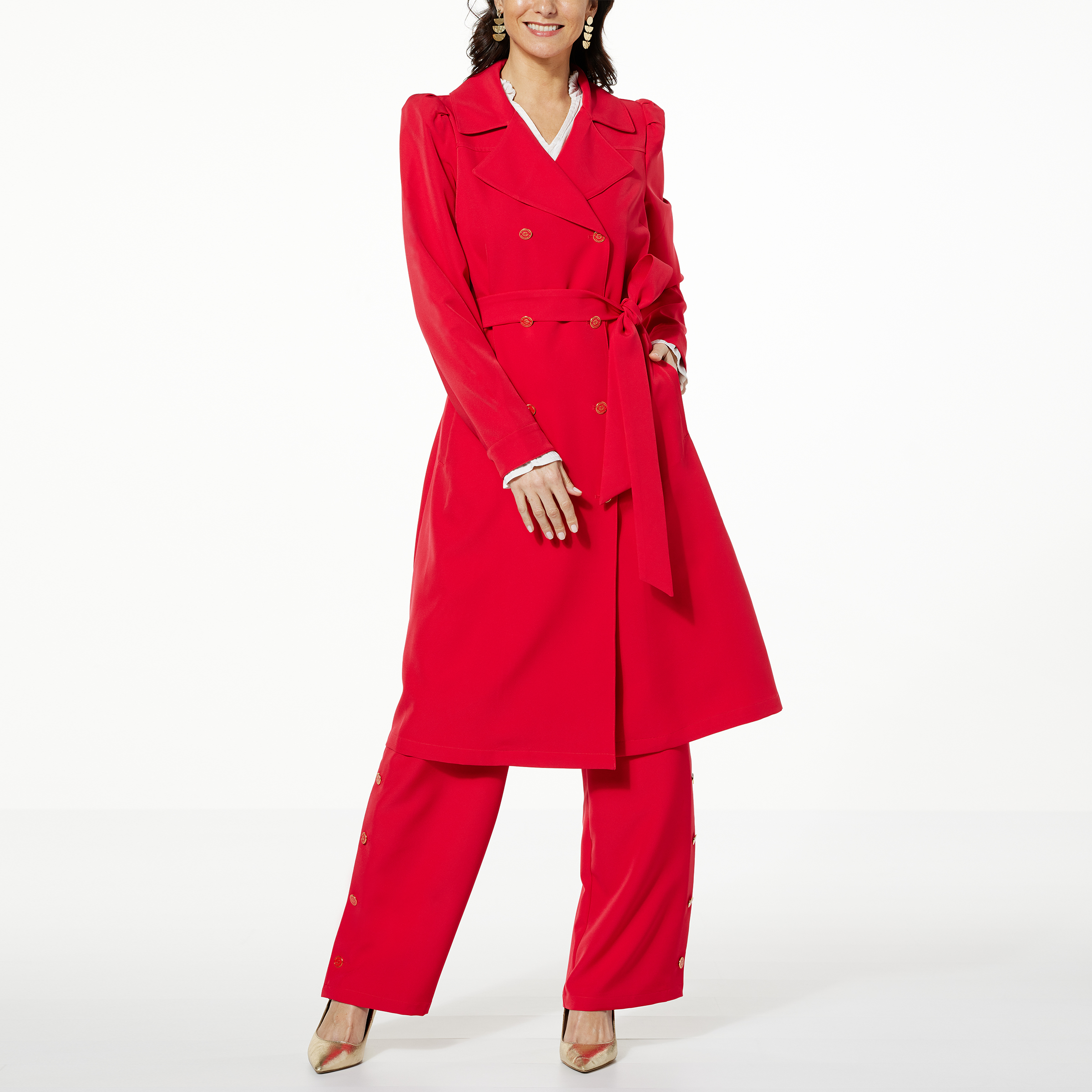 G by Giuliana Black Label Stretch Twill Trench Coat - 21651349 | HSN