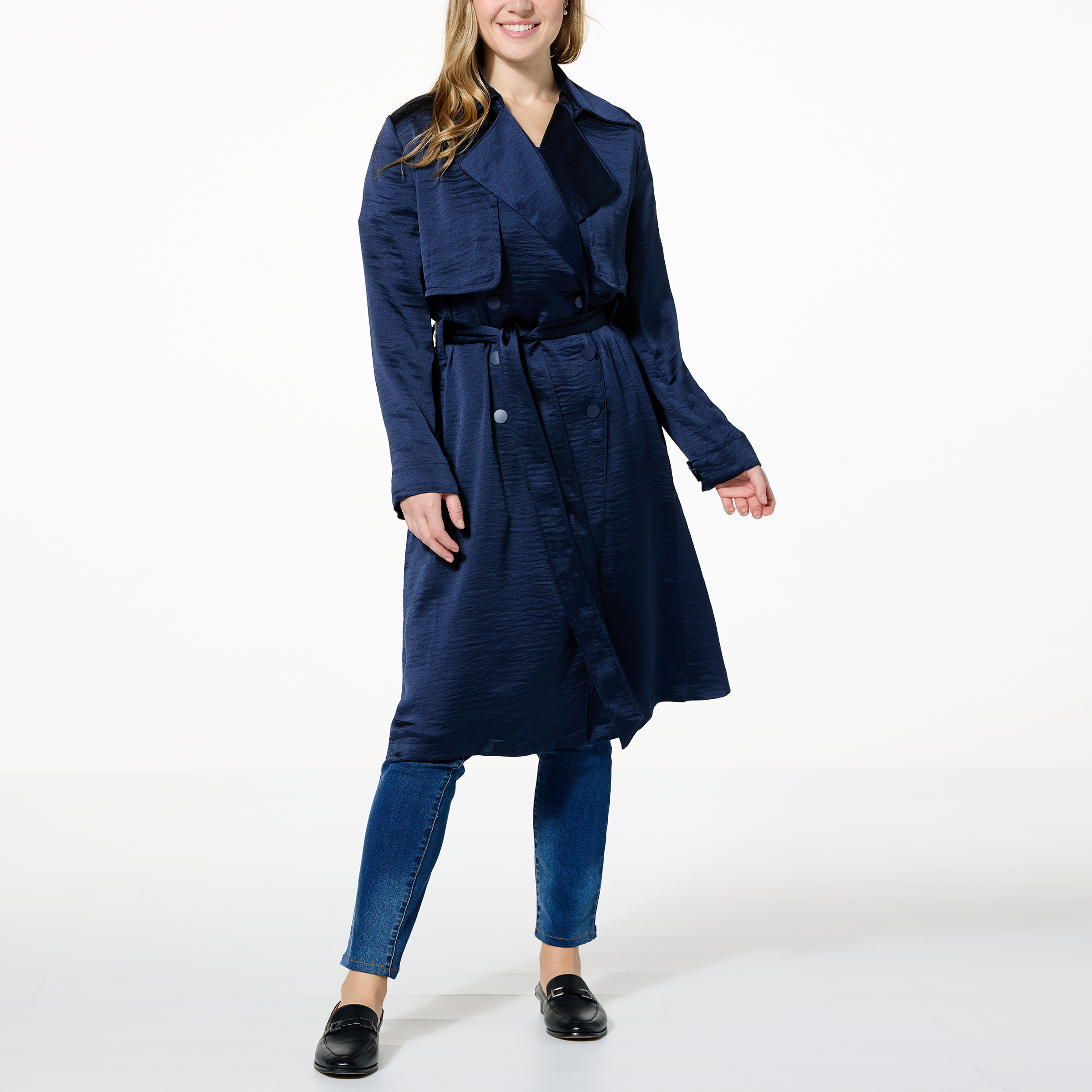 DG2 by Diane Gilman Just Like Silk Duster Trench Coat | HSN