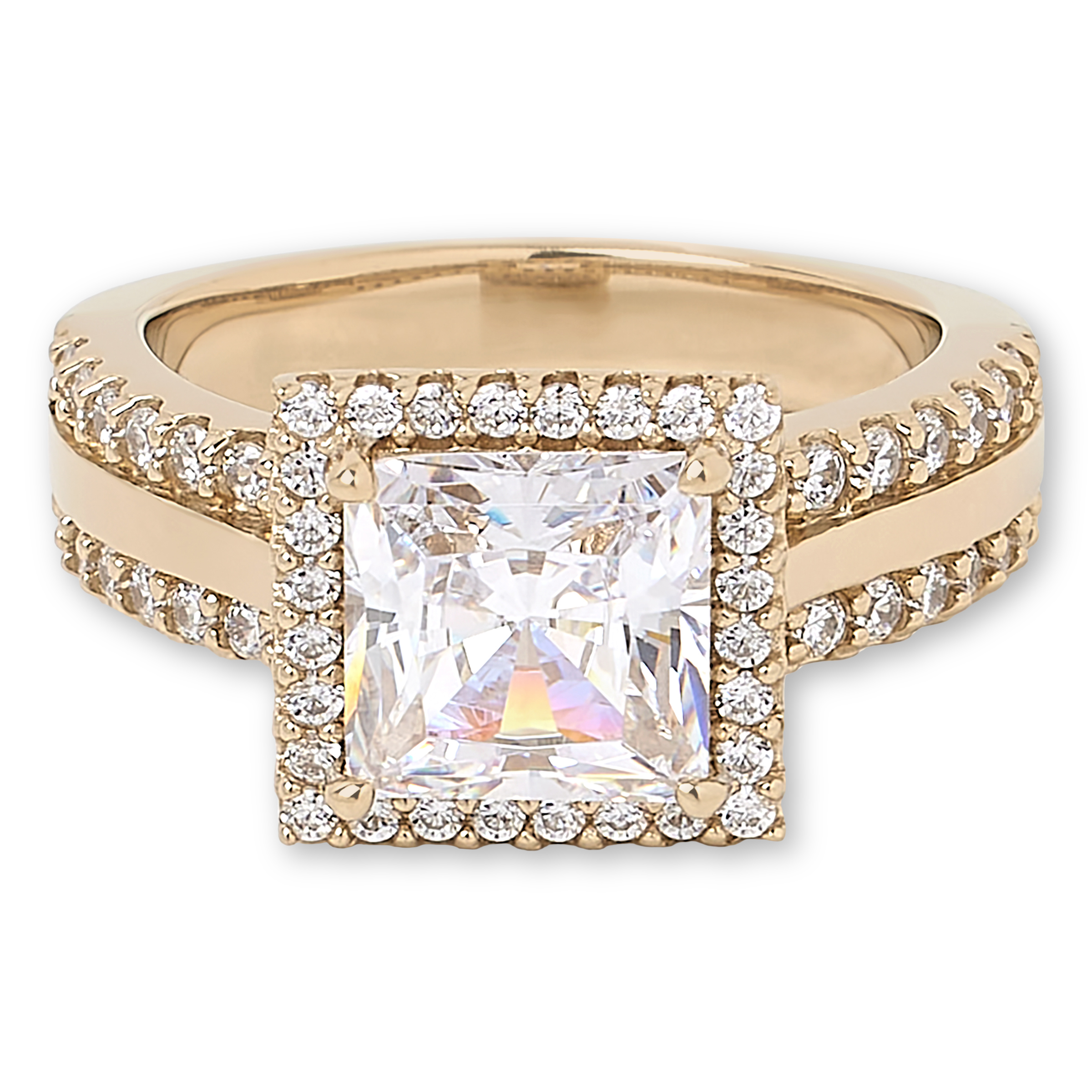 "As Is" Radiance by Absolute™ 5.25ctw Colorful Square Halo Ring | HSN