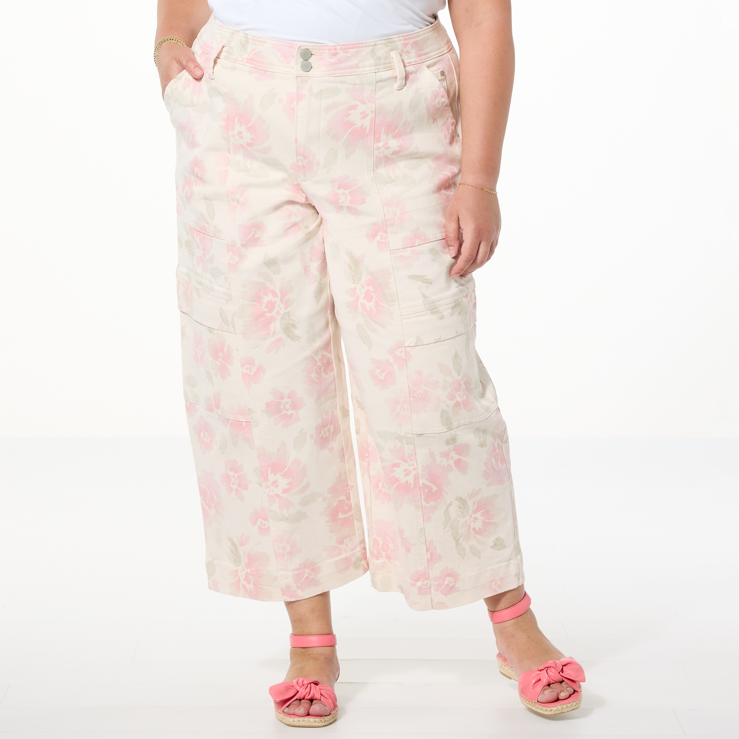 "As Is" Democracy "Ab"solution® Skyrise Wide-Leg Crop Utility Jean | HSN