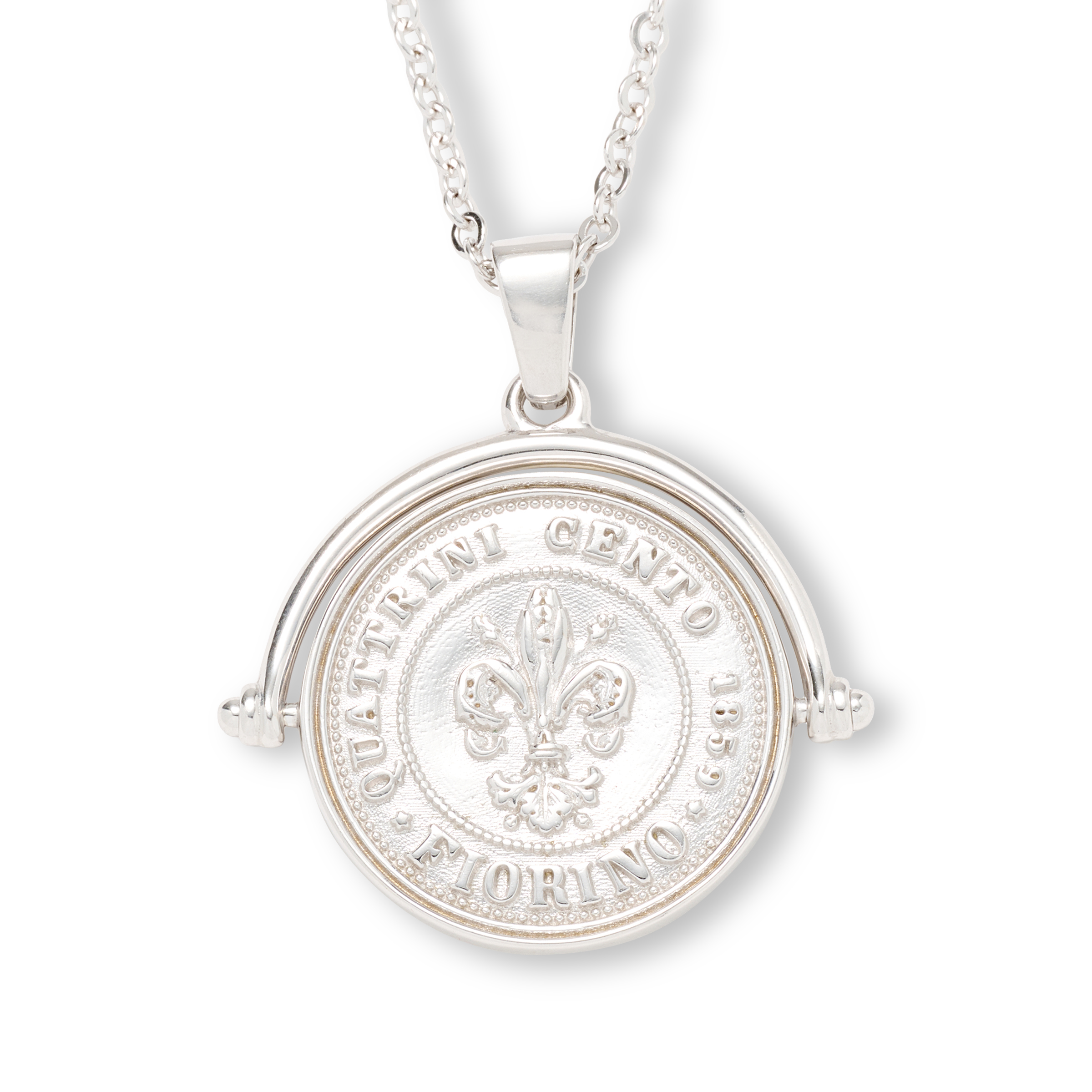 Fiorenza Reversible Fleur-de-lis Coin Pendant with 30" Chain Necklace | HSN