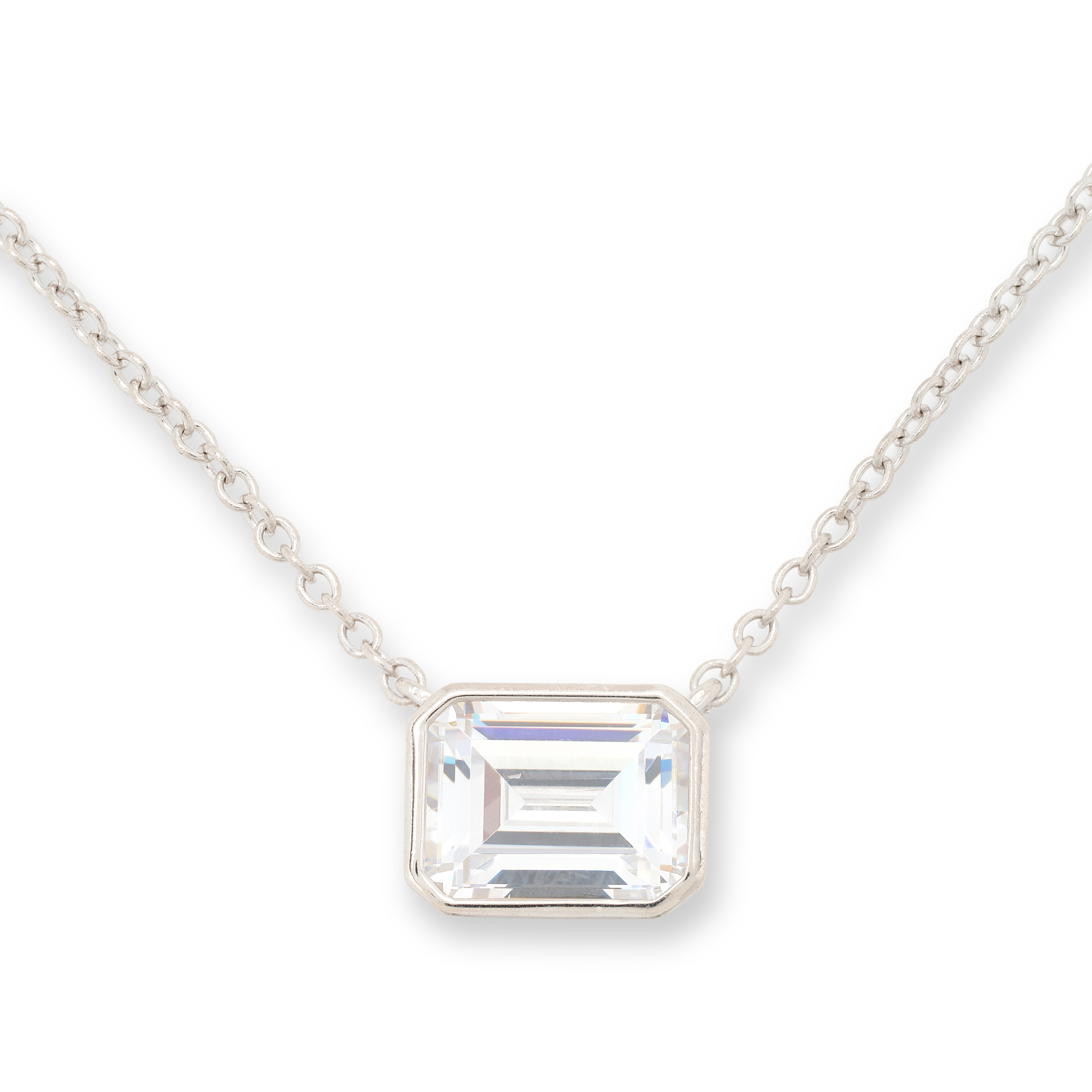 Radiance by Absolute™ 3.35ct Emerald Cut Bezel-Set Pendant Necklace | HSN