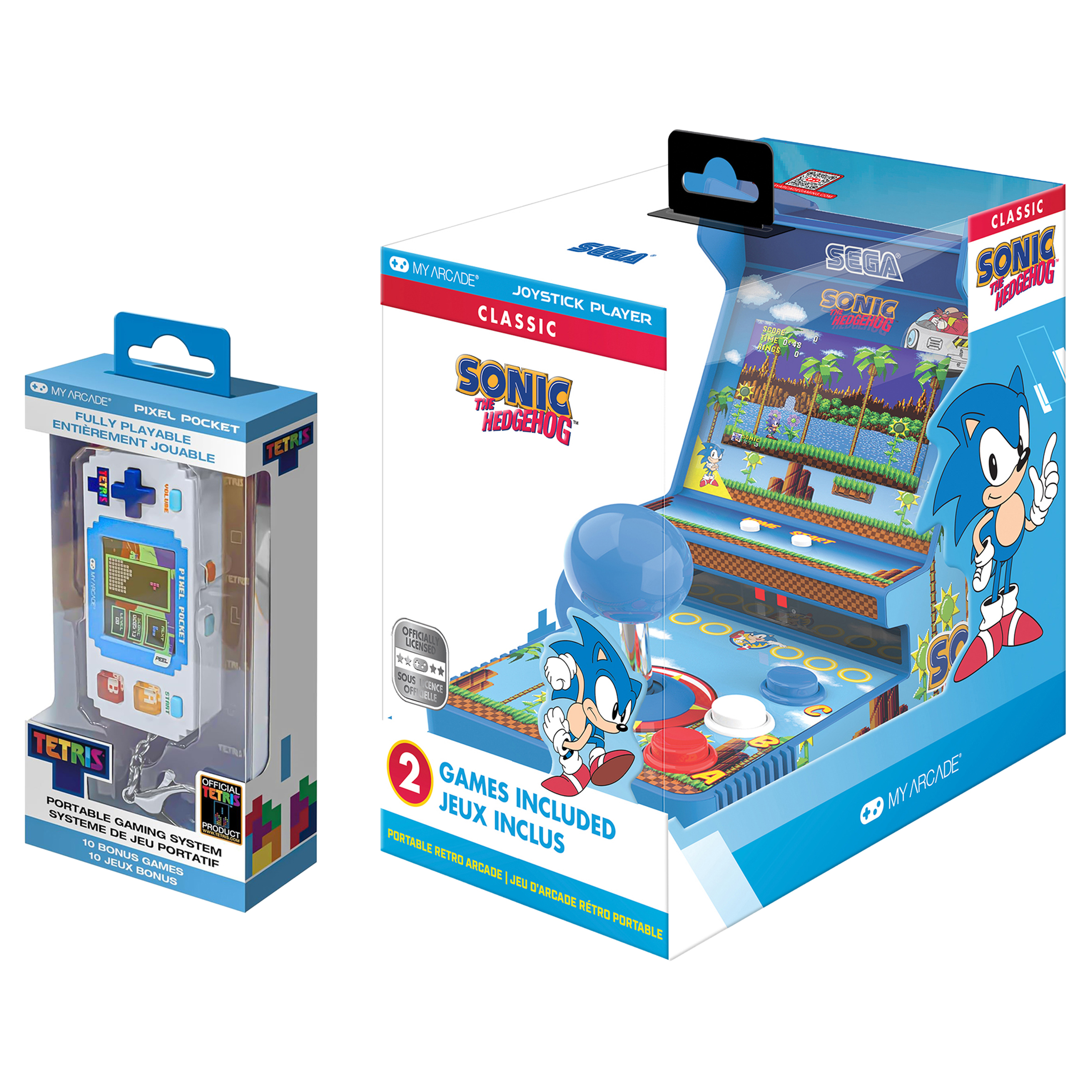 MyArcade Sonic Joystick and Tetris Pixel Portable Arcade | HSN