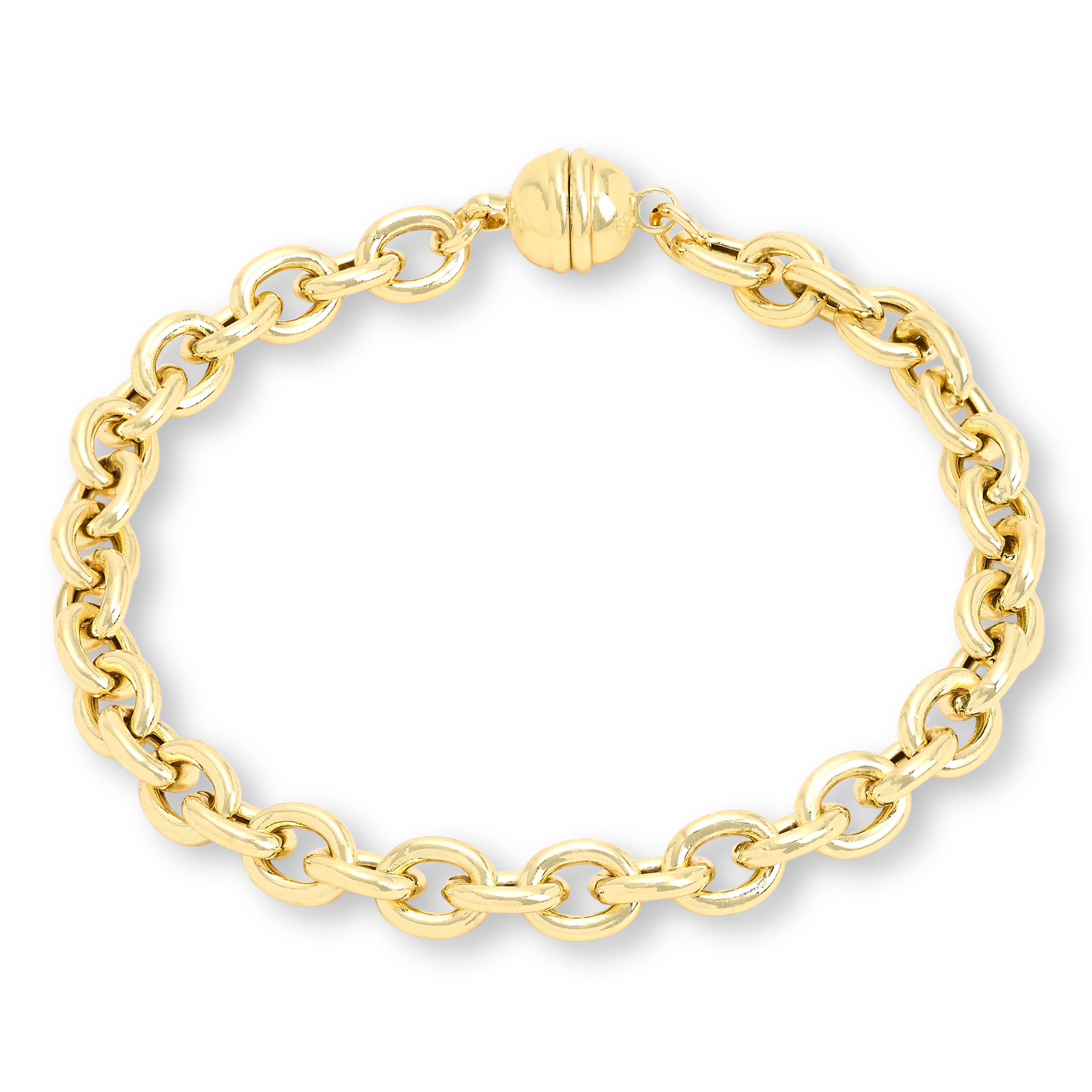 Bellezza Bronze Oval Rolo Chain Magnetic Clasp Bracelet | HSN