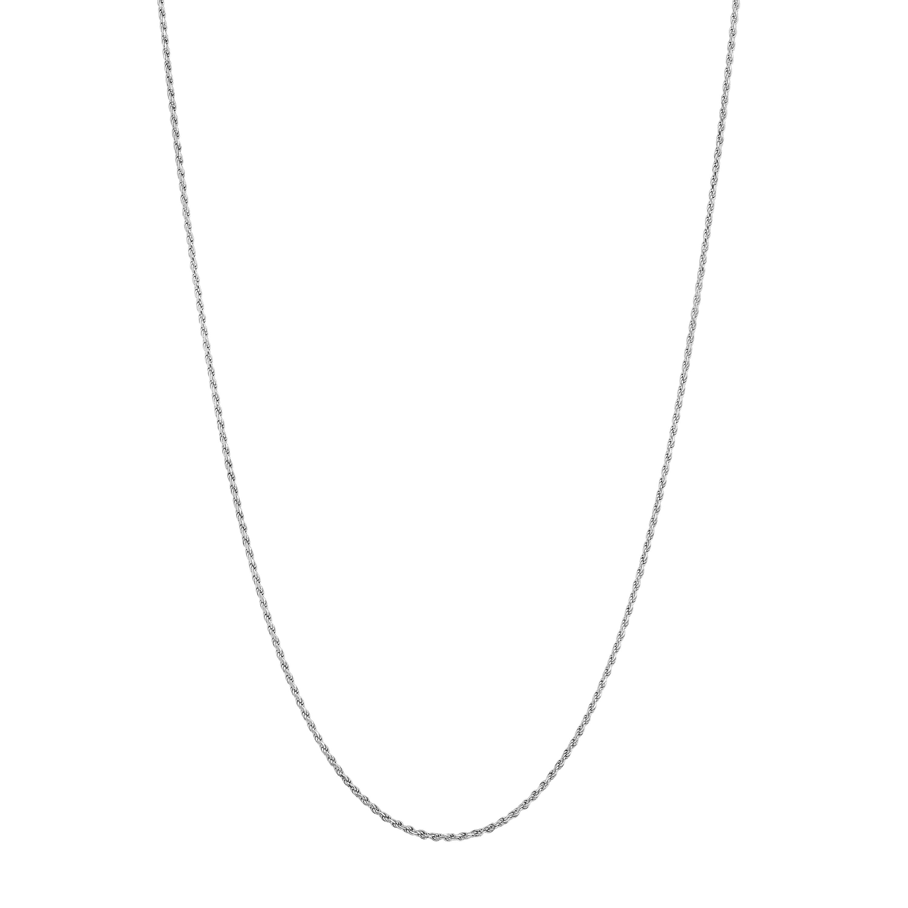 Sterling Silver 1.4mm Diamond-Cut Solid Rope Chain Necklace | HSN