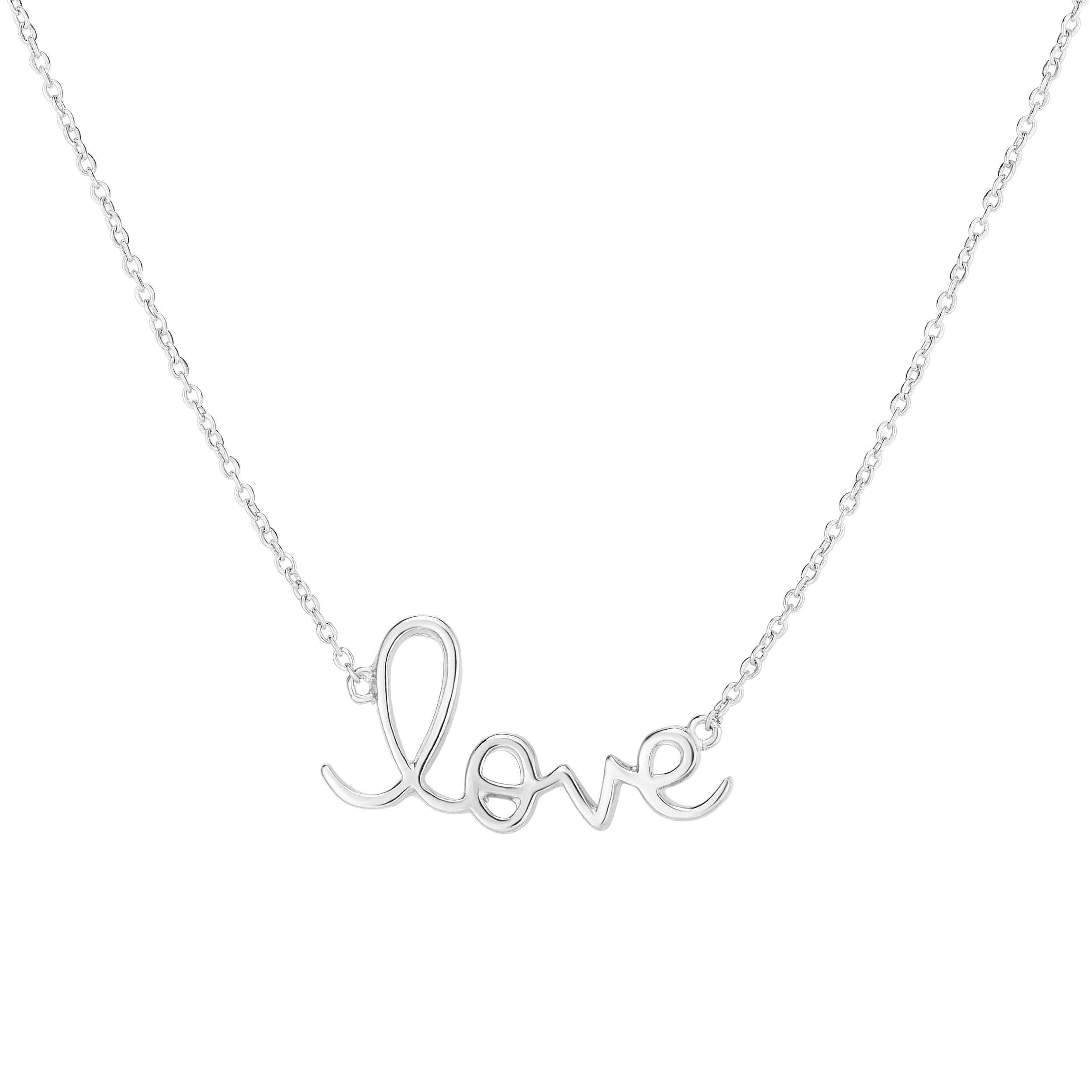 Sterling Silver Love Script Necklace 9940226 Hsn