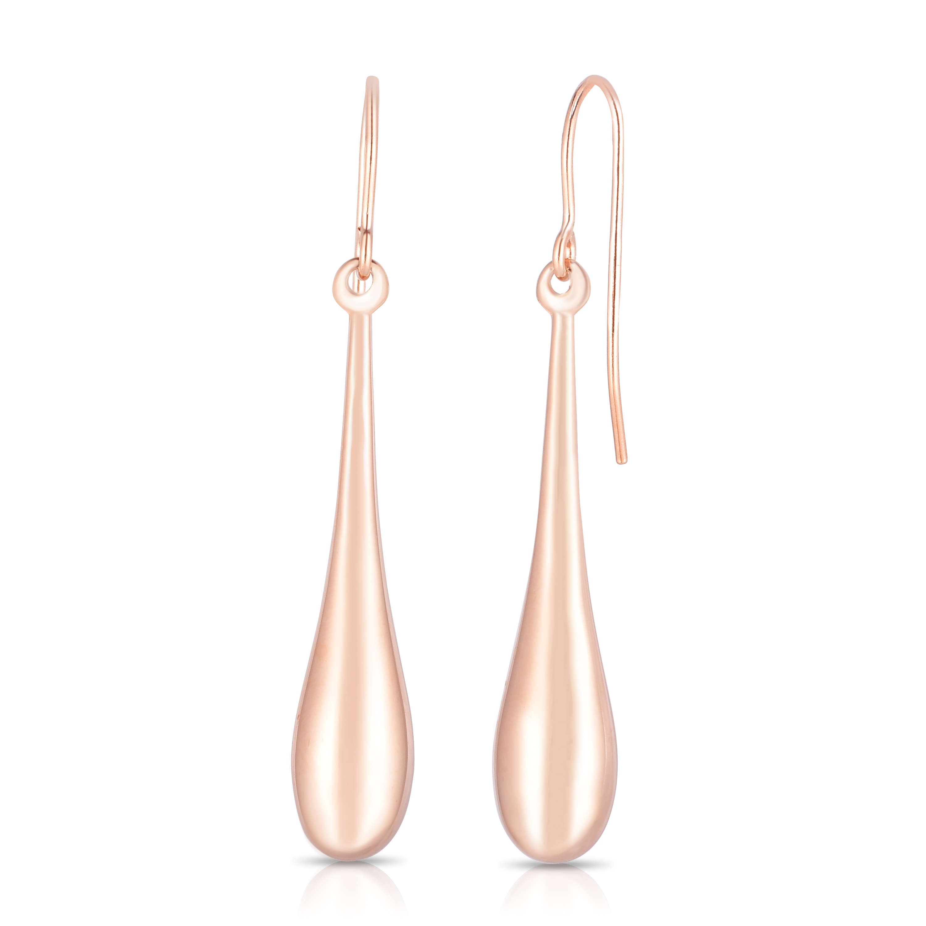 14K Rose Gold Polished Teardrop Earrings With Euro Wires | HSN
