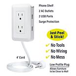 Presto Plug 2-pack Deluxe Power Outlet Relocator with 4' Cord | HSN