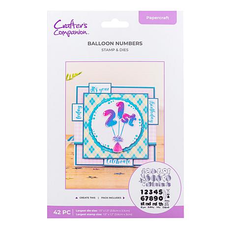 Crafter's Companion Balloon Numbers Stamp and Die Set | HSN