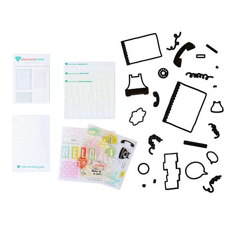 Diamond Press Vintage Hello Stamp, Die and Stencil Set | HSN