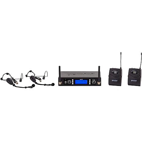 Gemini UHF-6200HL UHF Dual Headset Wireless Microphone System | HSN
