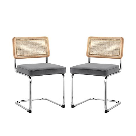 Inspired Home Marquis Dining Chair with Velvet Padded Seat, Black | HSN