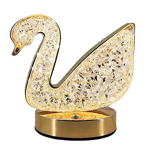 LAX Gadgets Night Light Swan LED Crystal Lamp | HSN