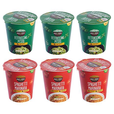 Miracle Noodle 6-pack Combo Spaghetti Pesto & Marinara Noodle Cups AS | HSN
