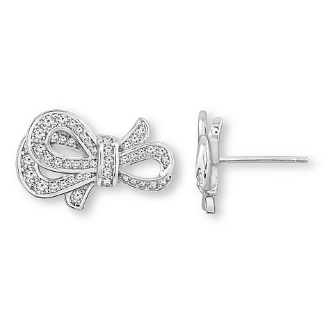 Radiance by Absolute™ 1.45ctw Simulated Diamond Bow Stud Earrings ...