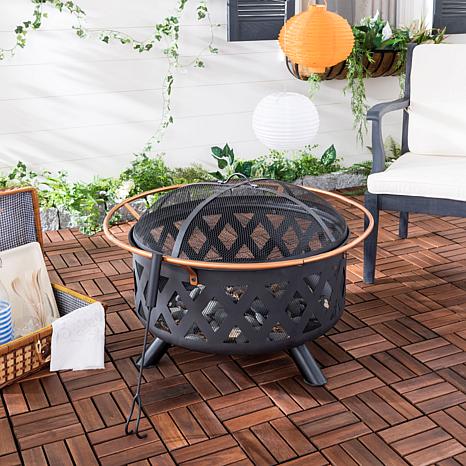 Safavieh Bryce Round Fire Pit with Screen - 20033541 | HSN