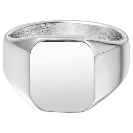 Van Heusen Men's Stainless Steel Square Signet Ring - 21806276 | HSN