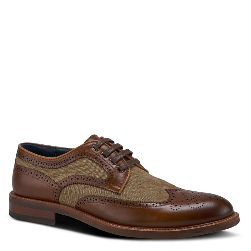 Spring Step Men's Downtown Leather Lace-Up Wingtip Shoe - 9686635 | HSN
