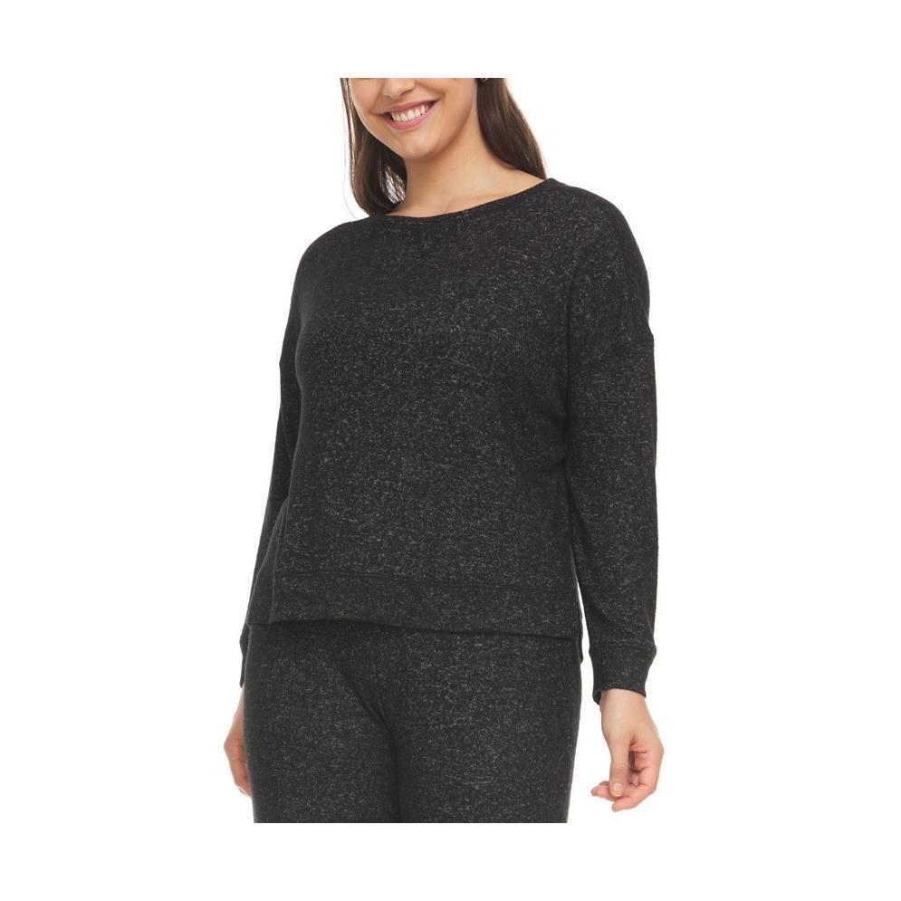 Love Casual Heather Blk Ultra Soft Brushed Sweater Knit Crew Neck Top ...