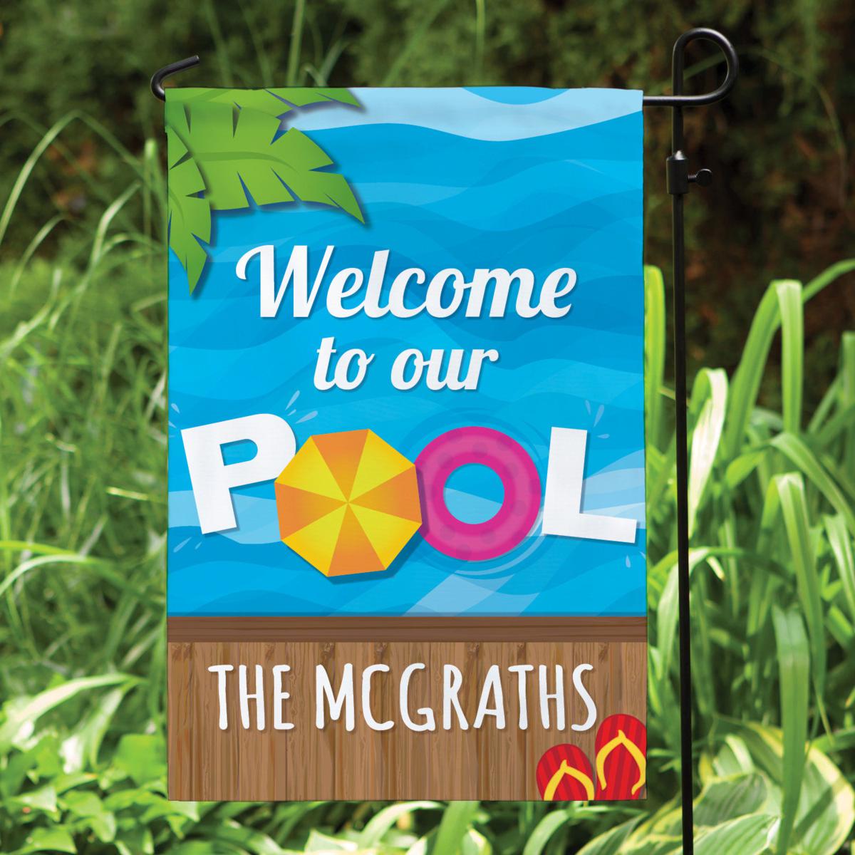 Welcome To Our Pool Personalized Garden Flag - 20045780 | HSN