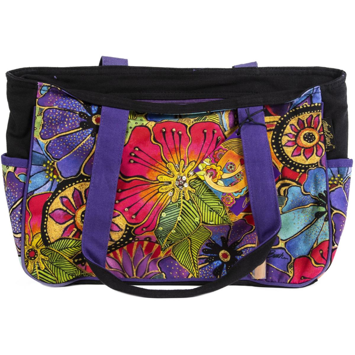 Laurel Burch Medium Tote 14.5"X4"X10" - Floral | HSN
