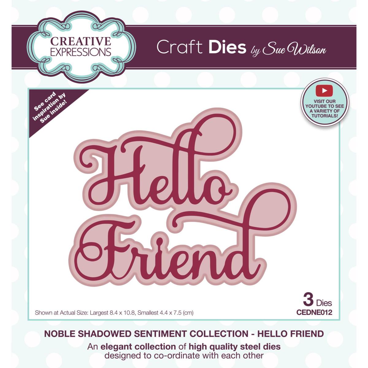 Creative Expressions Sue Wilson Hello Friend Craft Die - 20817550 | HSN