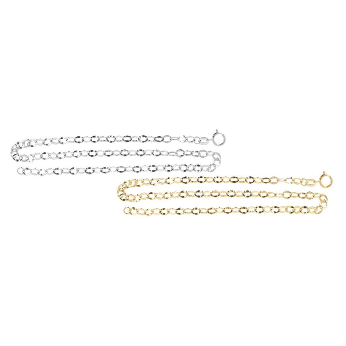 Dieci 10K Gold 11" Hammered Rolo Link Anklet - 20829793 | HSN