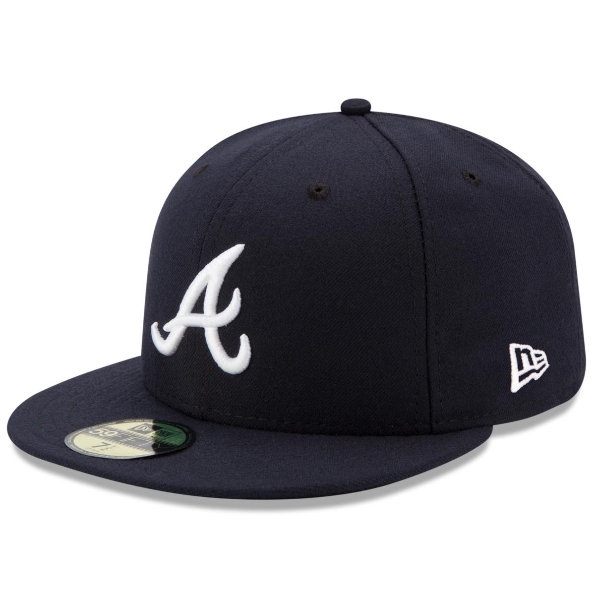 Officially Licensed MLB New Era Road Authentic Fitted Hat - Braves ...
