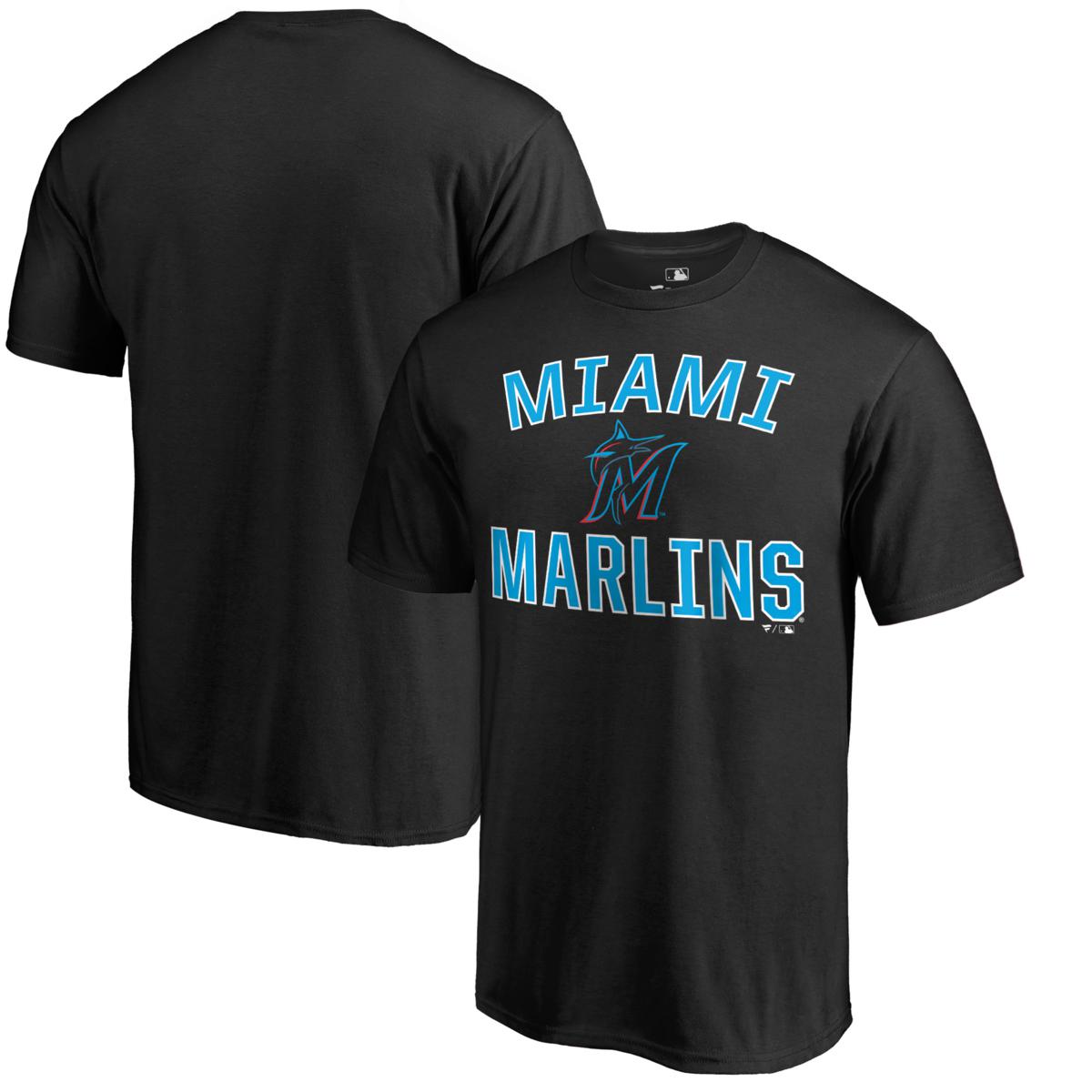 Officially Licensed MLB Men's Black Miami Marlins Victory Arch T-Shirt - 20952022 | HSN
