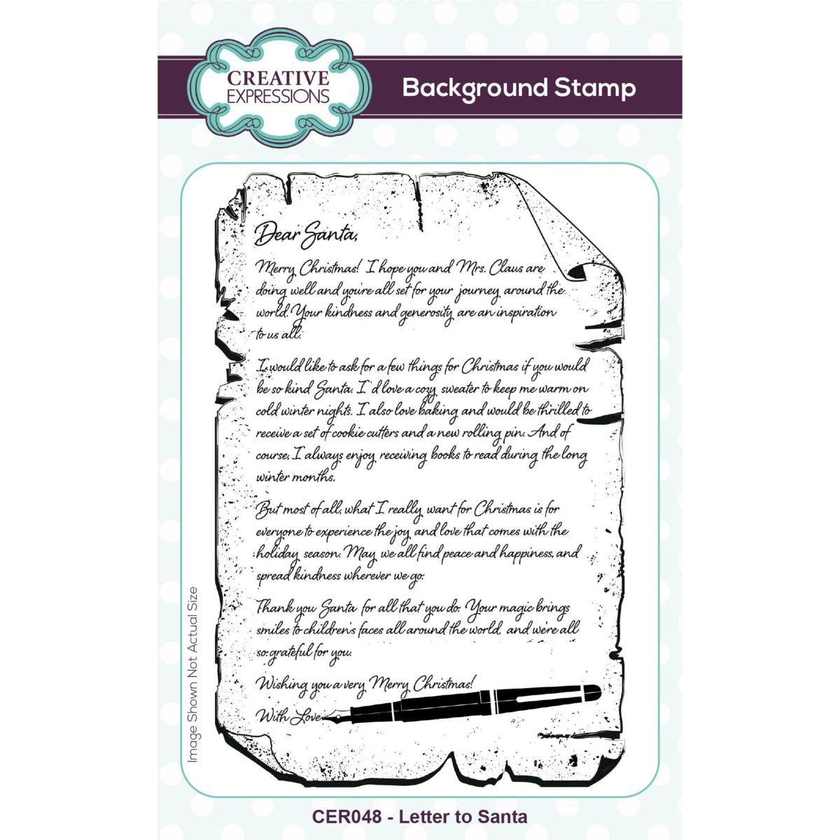 Creative Expressions Letter to Santa 4" x 6" Pre-Cut Rubber Stamp ...