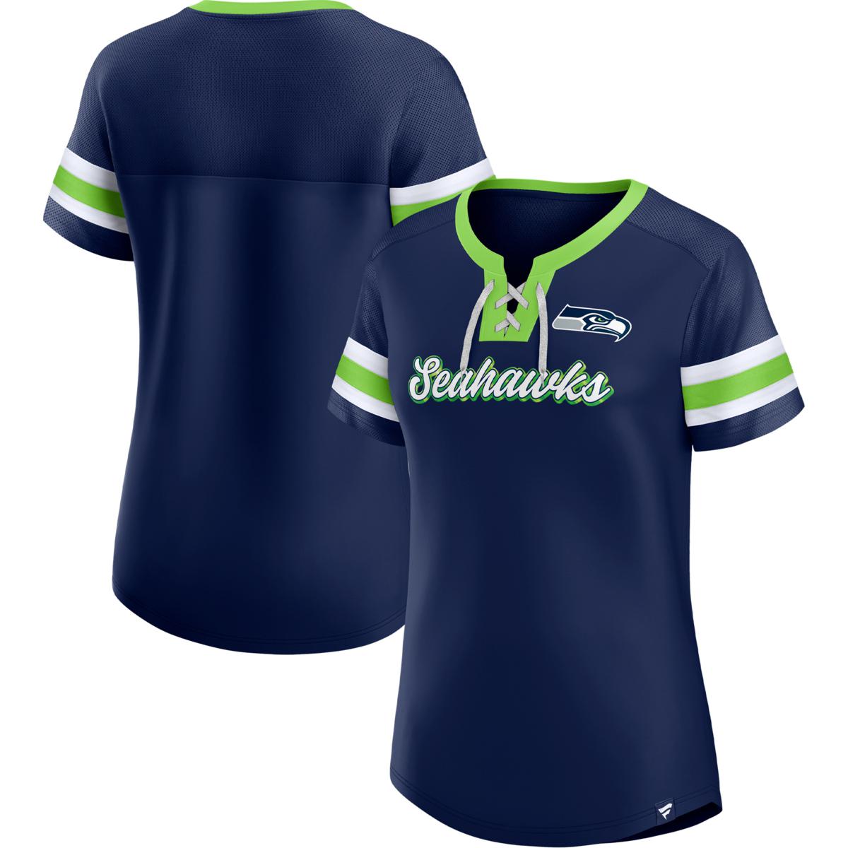 Officially Licensed NFL Women's Original Lace-Up T-Shirt, Seahawks ...