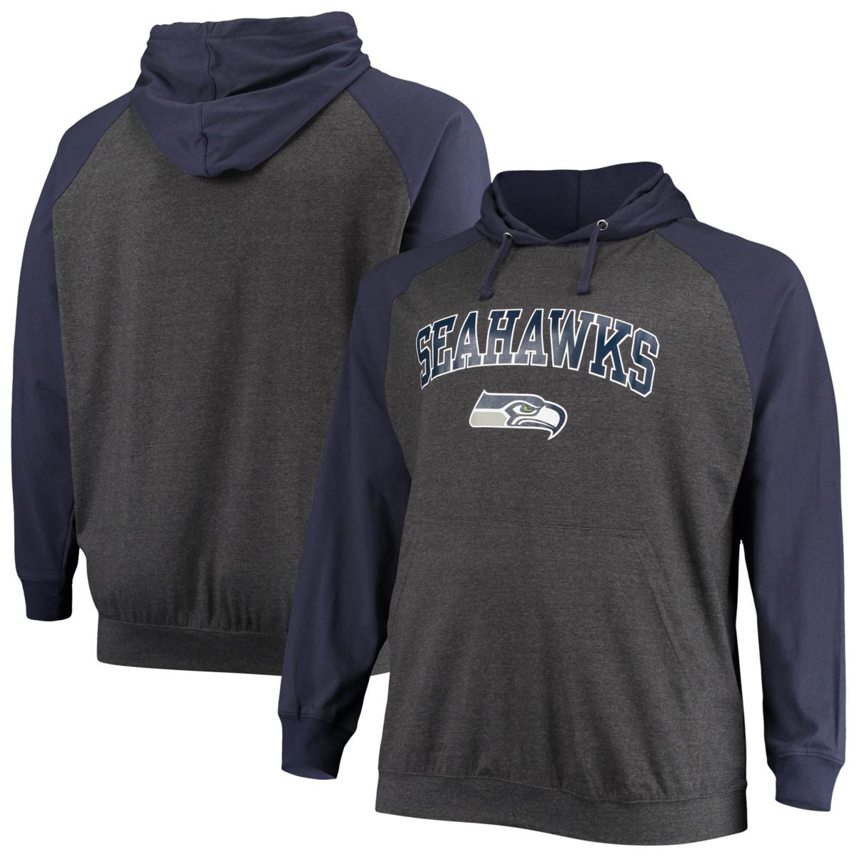 Officially Licensed NFL Men College Navy Big & Tall Raglan - Seahawks ...
