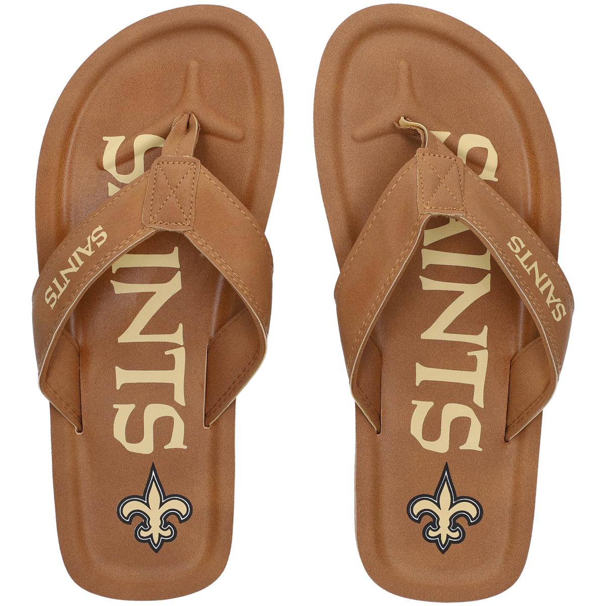 Officially Licensed NFL Men FOCO Color Pop Flip Flop Sandals - Saints ...
