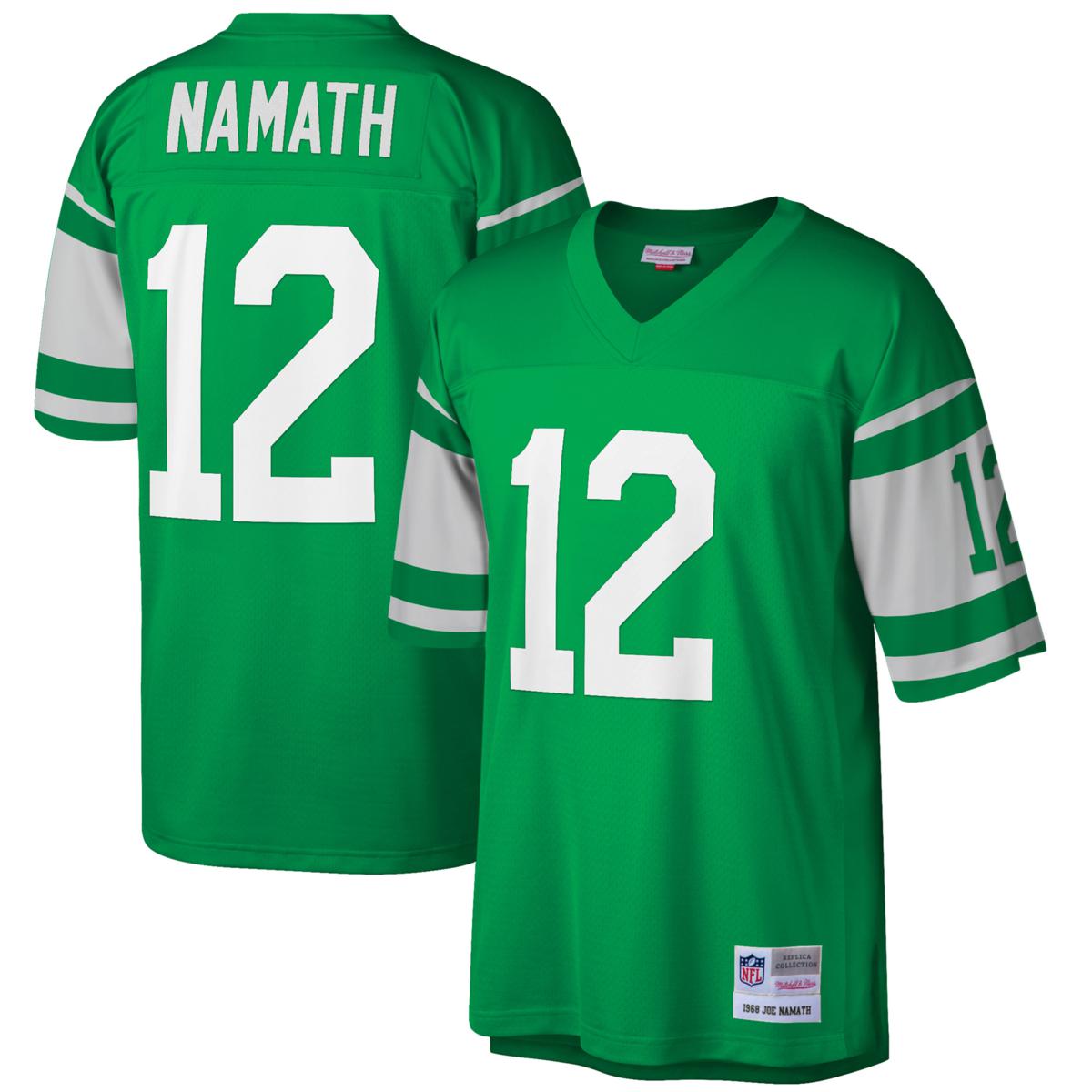 Officially Licensed NFL Mitchell & Ness Namath 1968 Retired Top - Jets ...