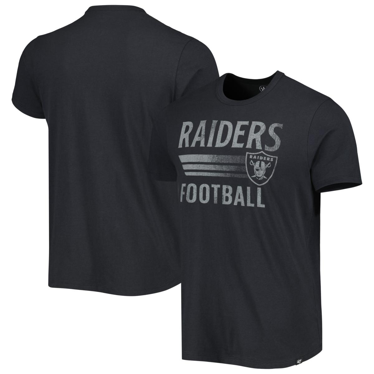 Men's '47 Black Las Vegas Raiders Wordmark Rider Franklin T-Shirt ...