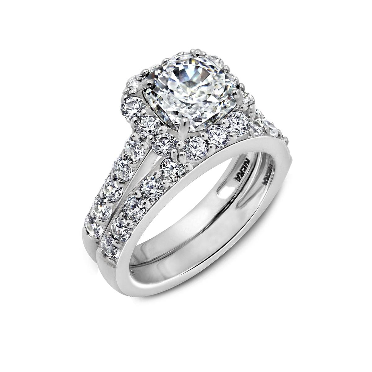 Radiance by Absolute™ 5.78ctw Halo Bridal Ring 2-piece Set | HSN