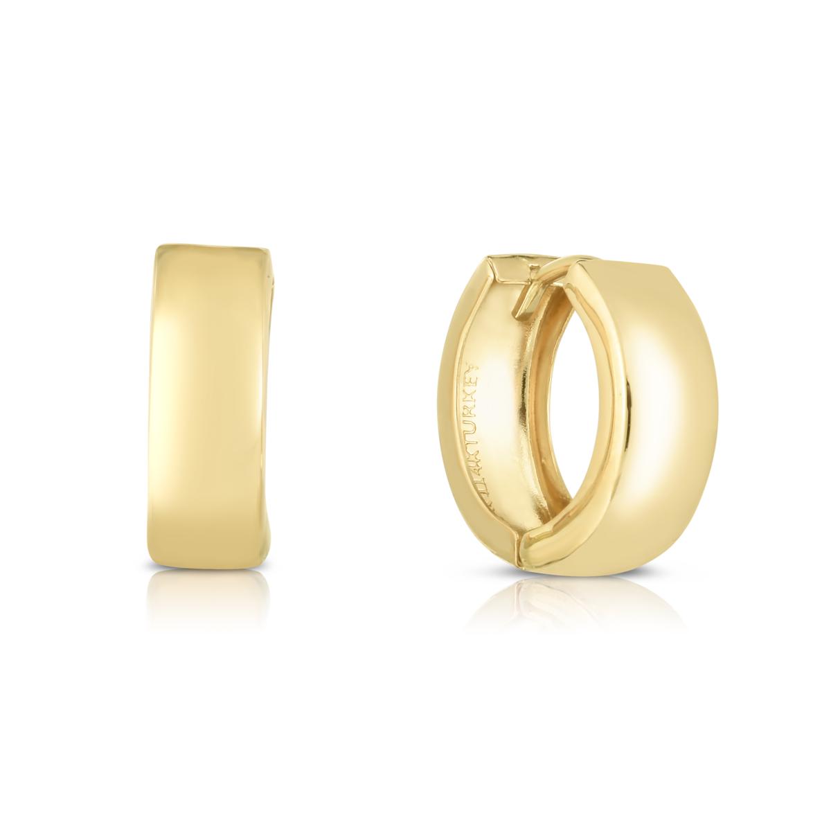 14K Polished Gold Huggie Earrings | HSN