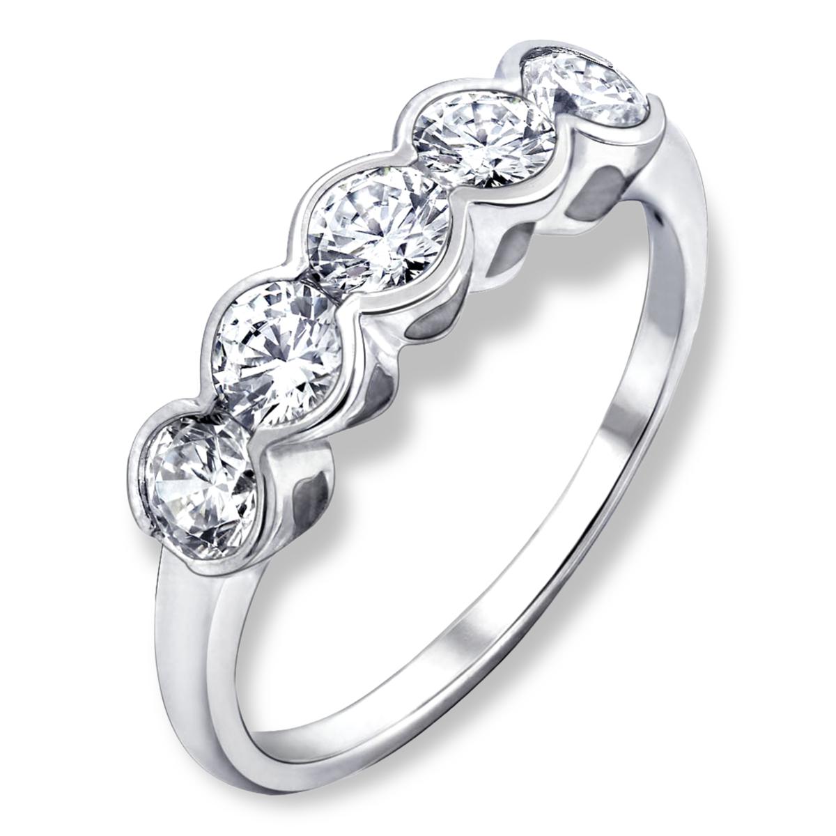 Radiance by Absolute™ 5.95ctw Bezel-Set Oval 5-Stone Ring | HSN